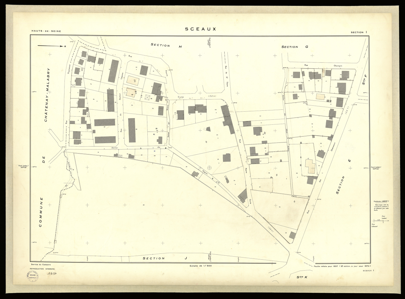 Cadastre de 1970 - Section I | Archives de Sceaux