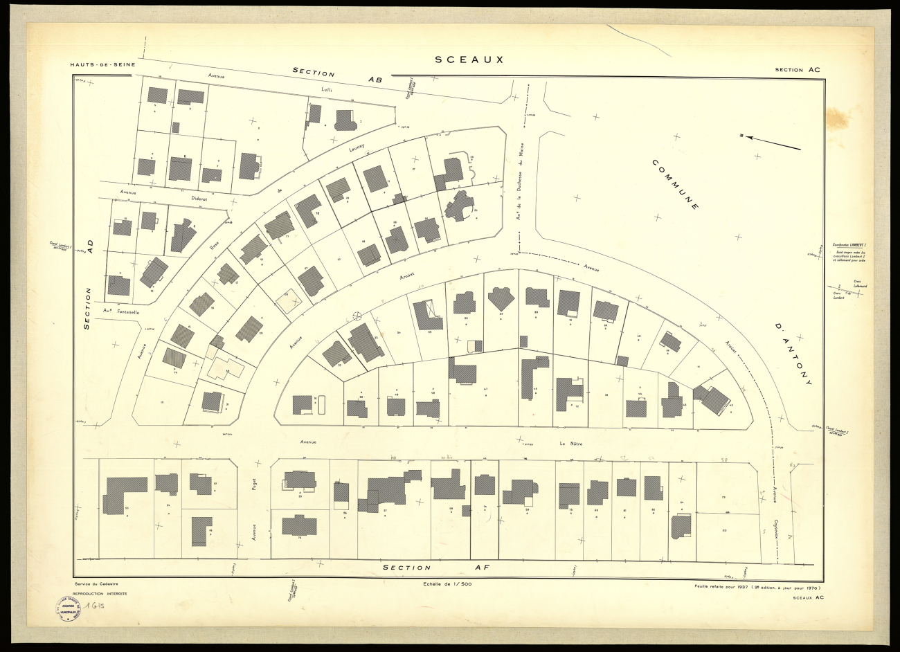 Cadastre de 1970 - Section AC | Sceaux